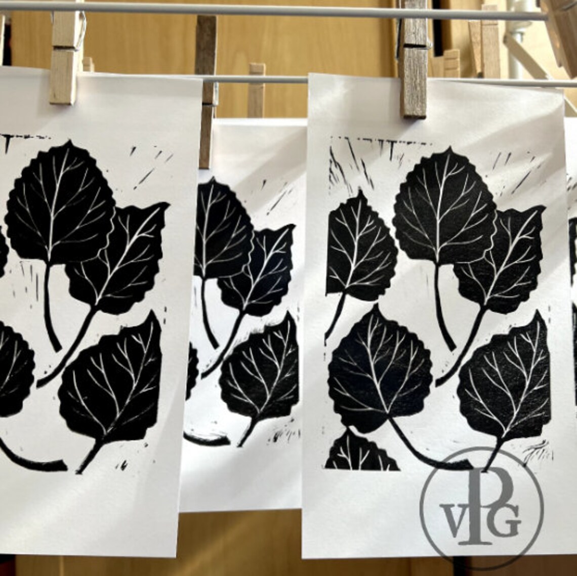 Aspen Leaf Original Linocut Print, Forest Linoprint, Nature Themed ...