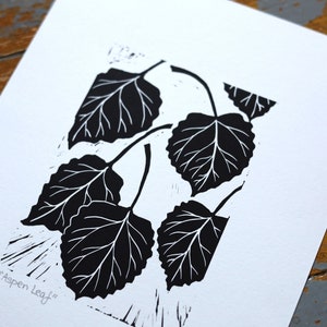 Aspen Leaf Original Linocut Print, Forest Linoprint, Nature Themed ...