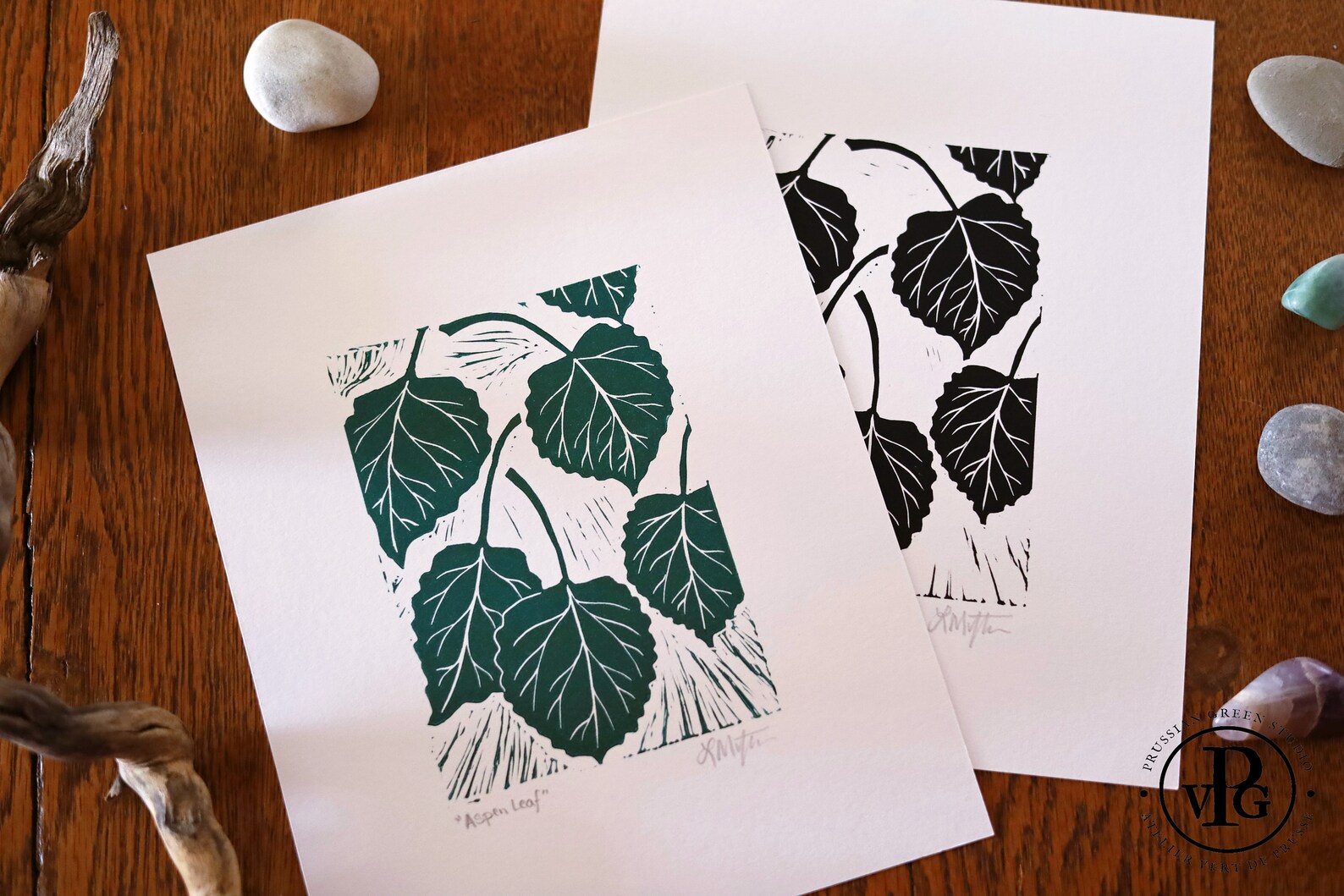 Aspen Leaf Original Linocut Print, Forest Linoprint, Nature Themed ...