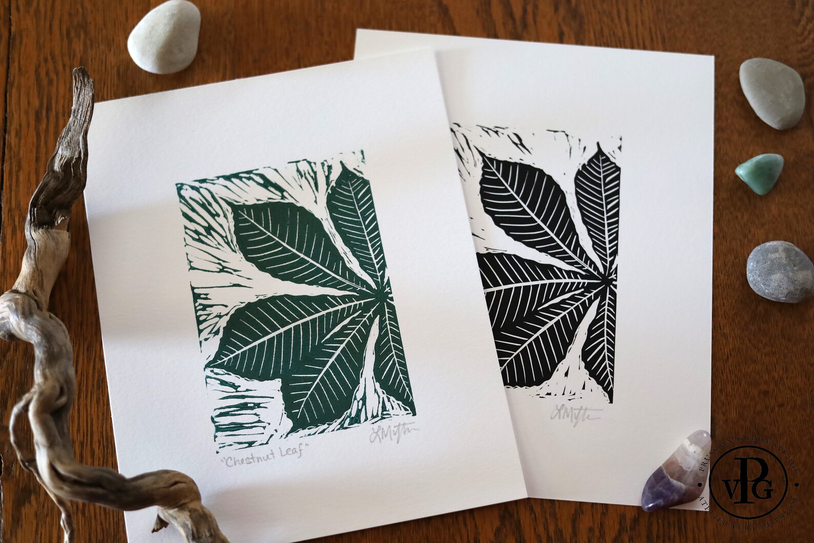Chestnut Leaf Original Linocut Print, Forest Linoprint, Nature Themed ...