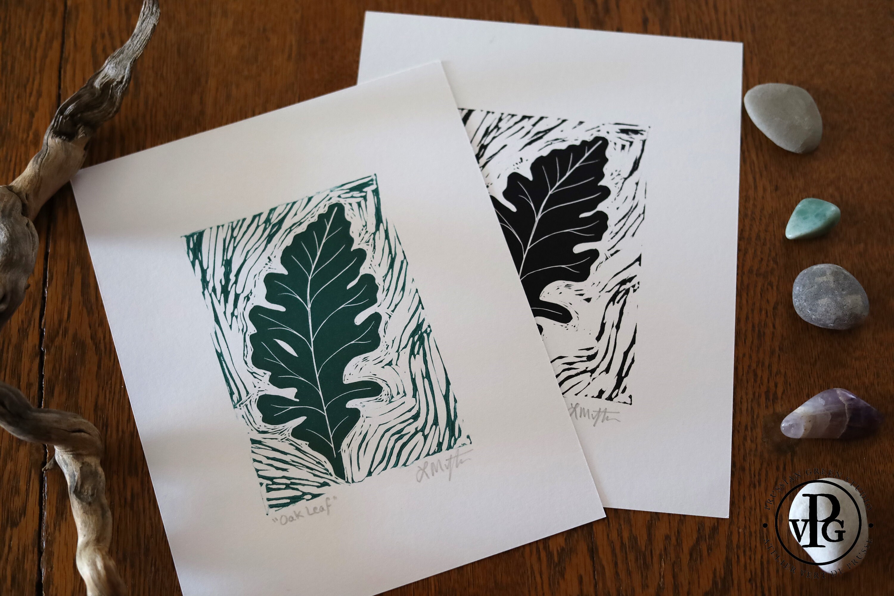 Oak Leaf Original Linocut Print, Forest Lino Art, Nature Themed Block ...