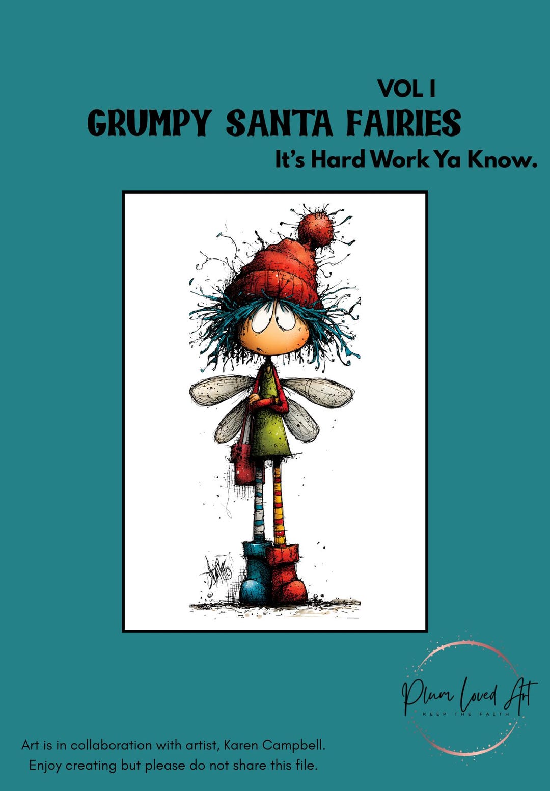 Grumpy Santa Fairies Holiday Digital Images for Artist PDF AND PNG - Etsy