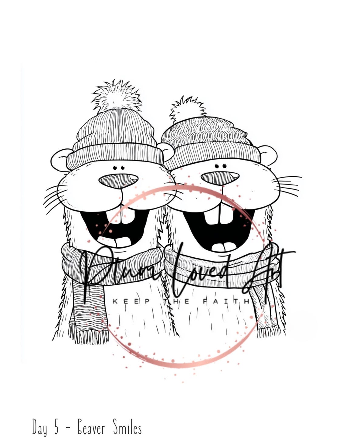 January Daily Art Doodles and Scorecard, Digital Images (PDF and PNG ...