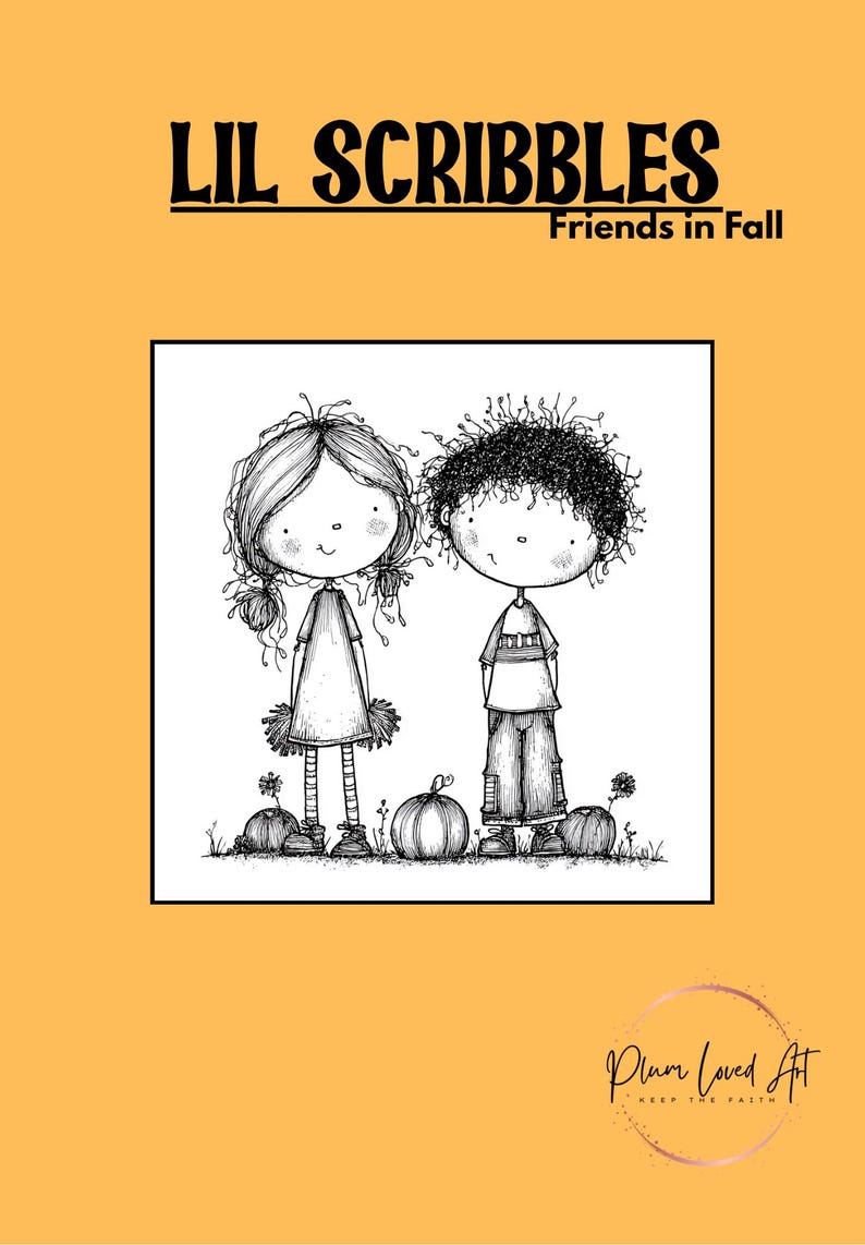 Lil Scribbles Series Doodles Friends in Fall, Line Art, Whimsical ...