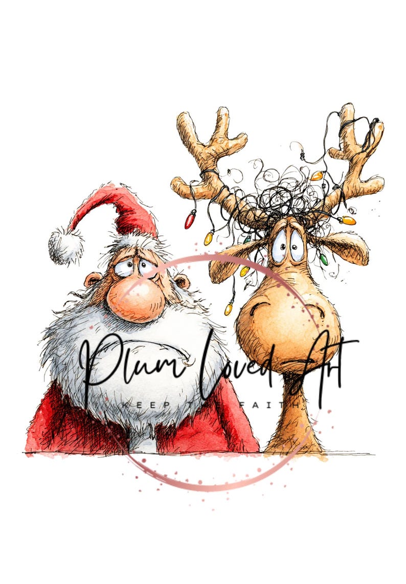 Santa's Reindeer in Training Funny Digital Images for Artist PDF AND ...