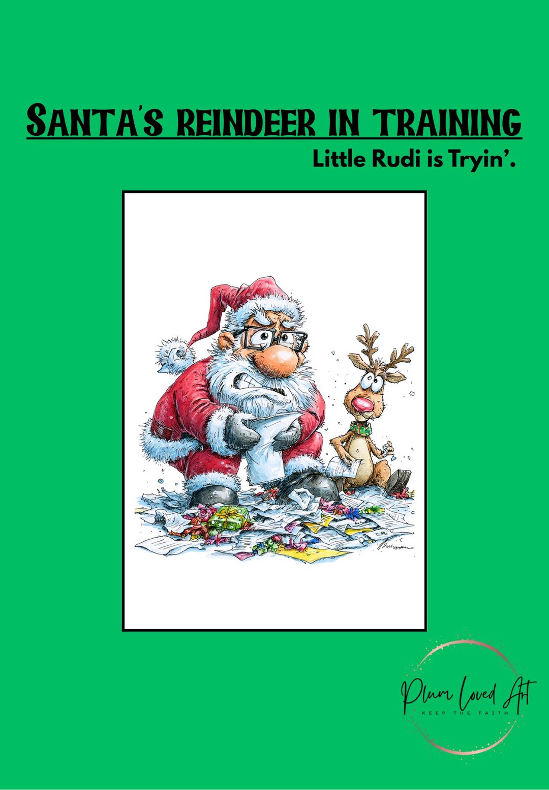 Santa's Reindeer in Training Funny Digital Images for Artist PDF AND ...
