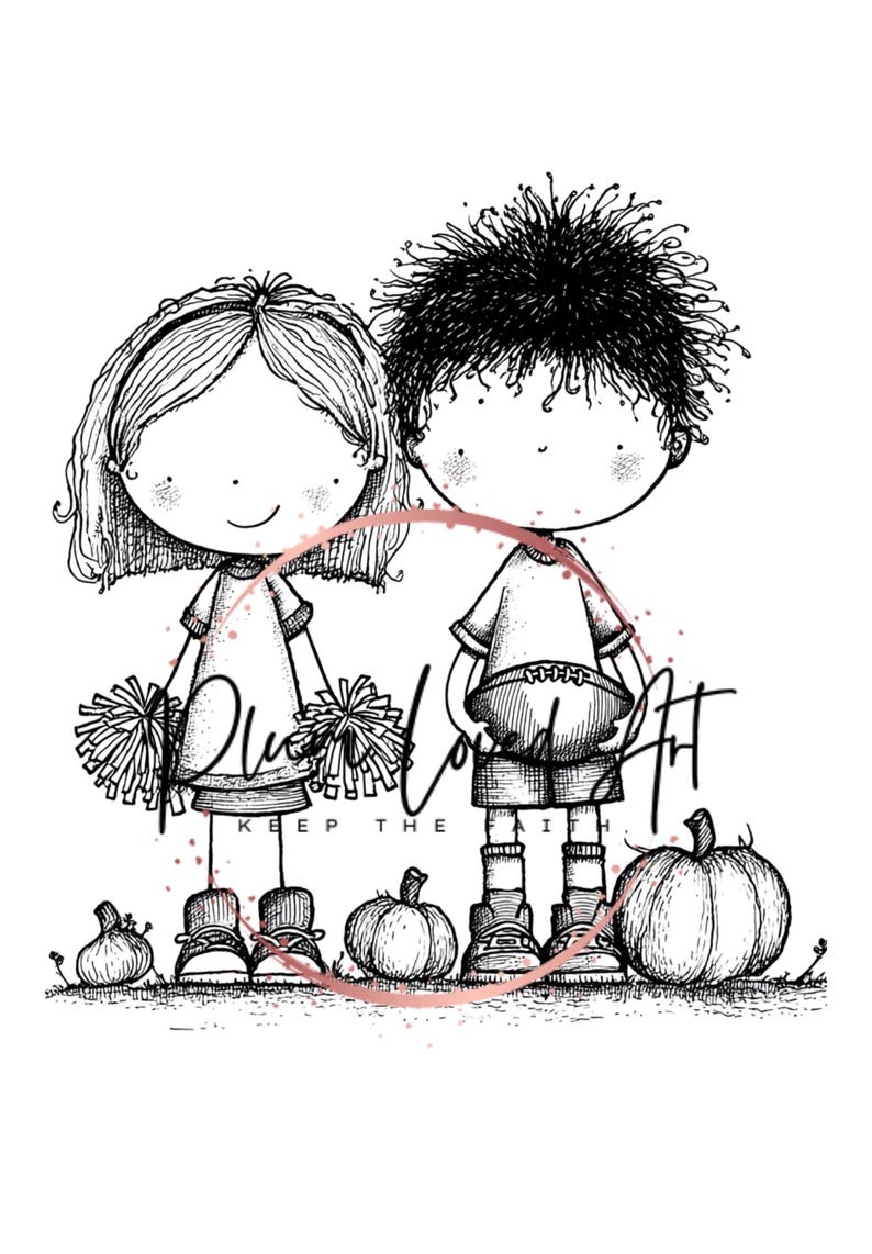 Lil Scribbles Series Doodles Friends in Fall, Line Art, Whimsical ...