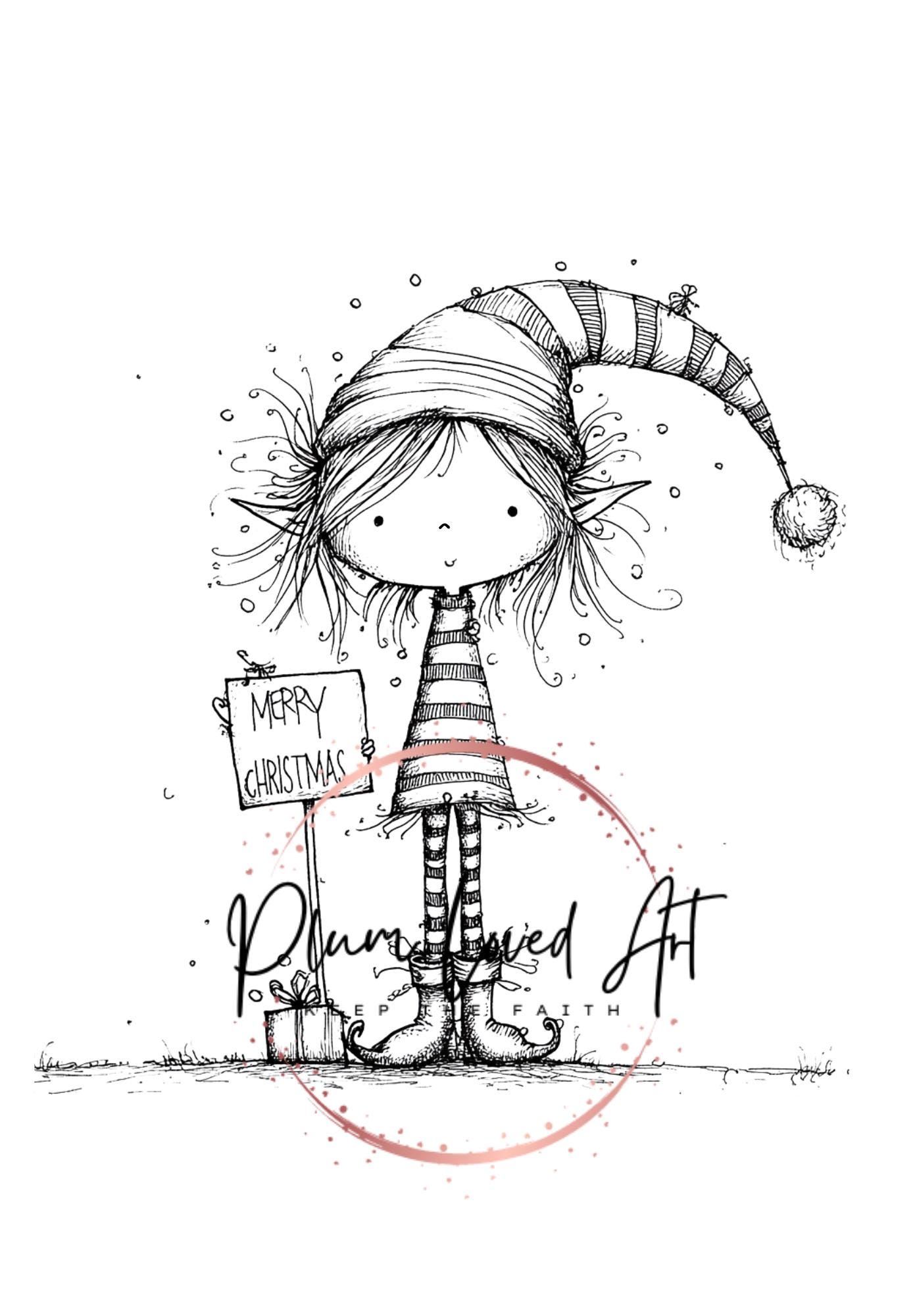 Elves - Plum Daily Doodle Art Line Art Digital Images for Artist PDF ...