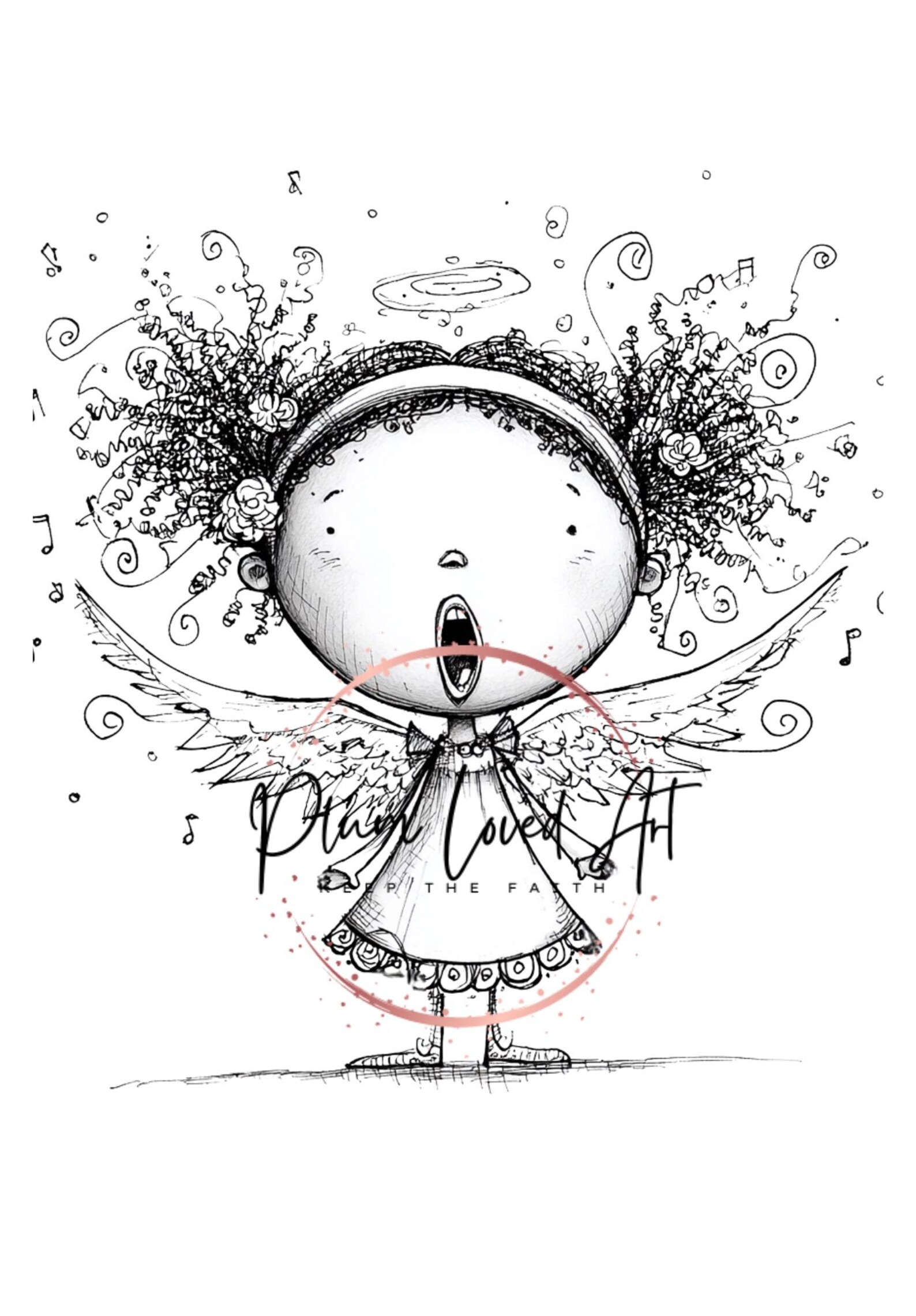 Angels - Plum Daily Doodle Art Line Art Digital Images for Artist PDF ...