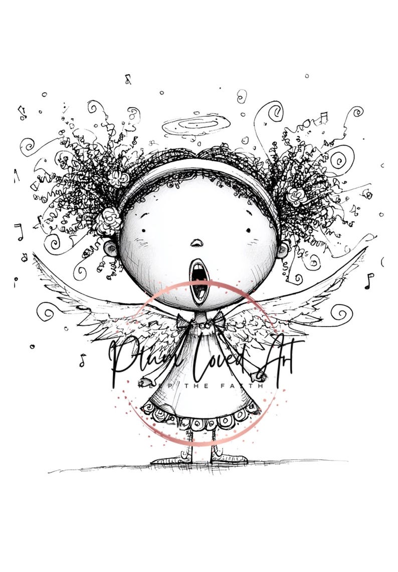 Angels - Plum Daily Doodle Art Line Art Digital Images for Artist PDF ...