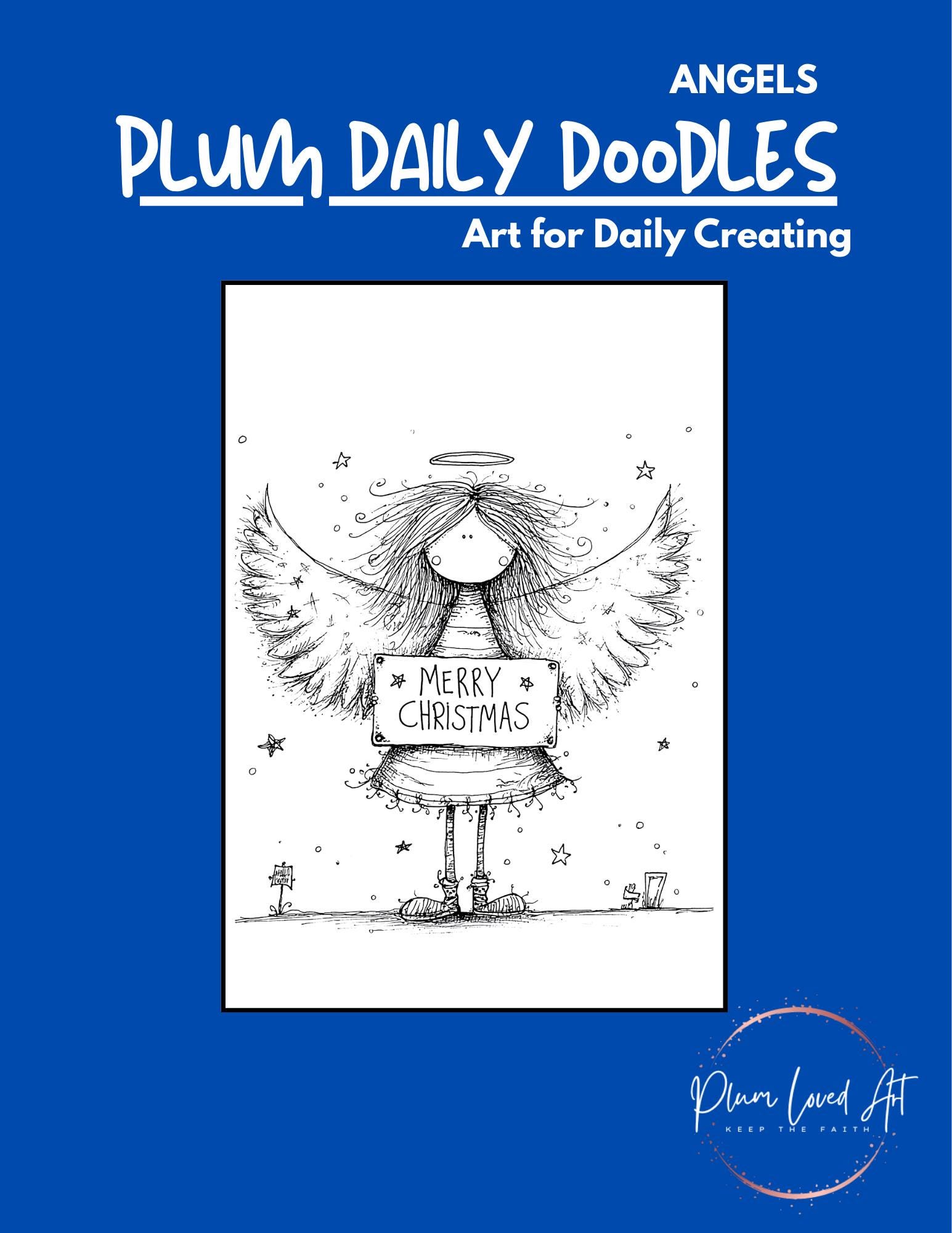 Angels - Plum Daily Doodle Art Line Art Digital Images for Artist PDF ...