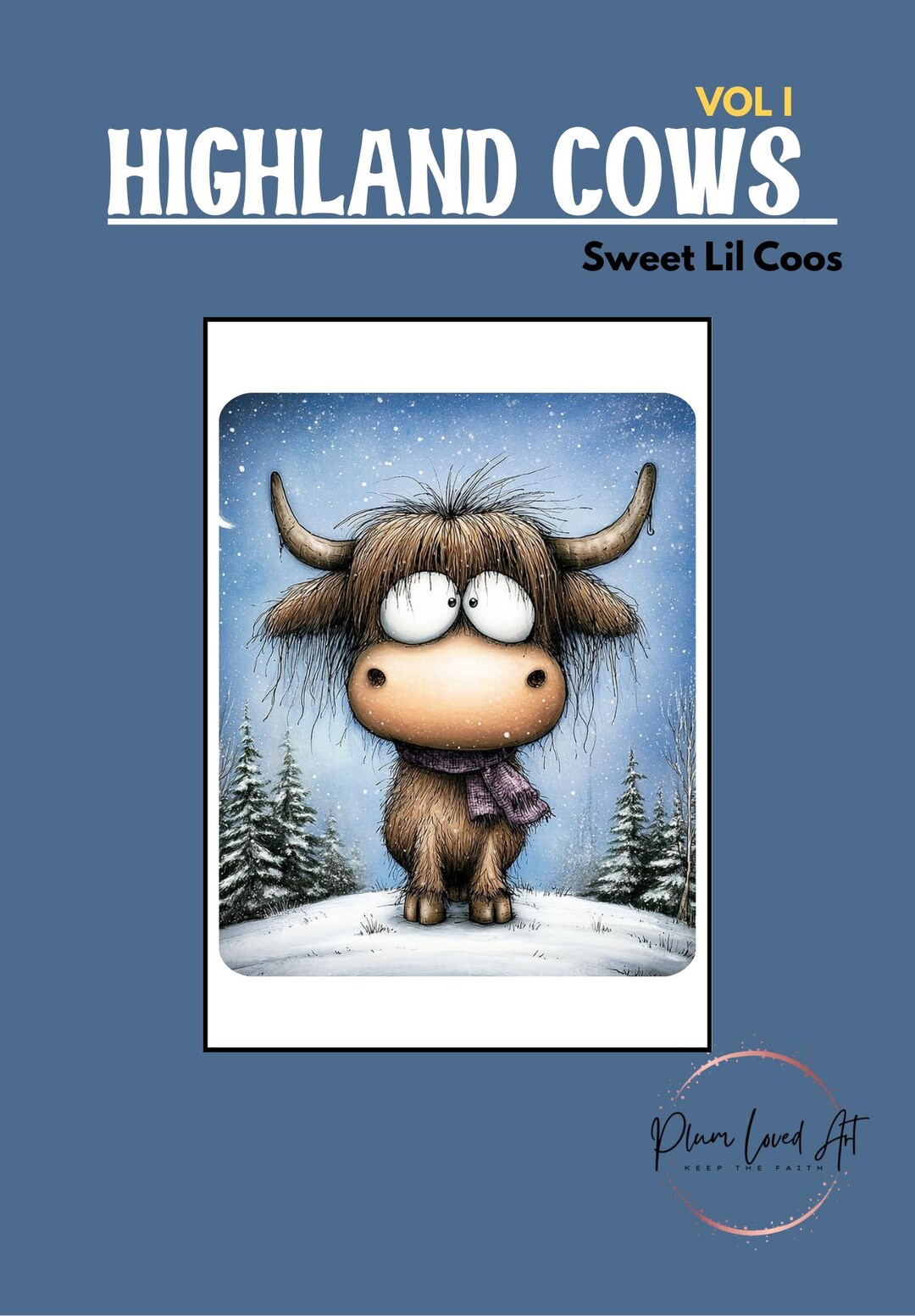 Sweet Whimsical Highland Cows Coos Vol 1 Digital Images for Artist PDF ...