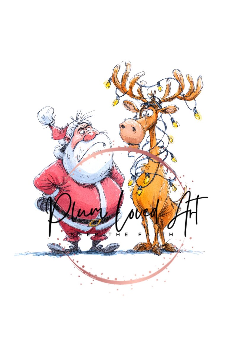 Santa's Reindeer in Training Funny Digital Images for Artist PDF AND ...