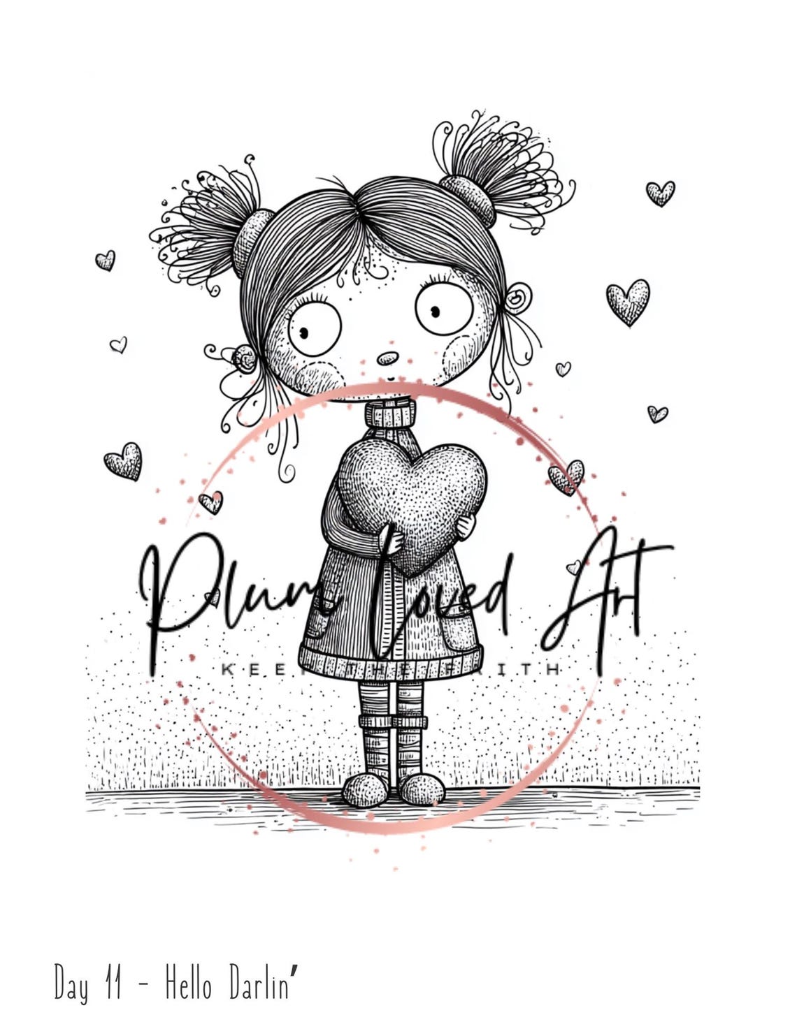 February Daily Art Doodles and Scorecard, Digital Images (PDF and PNG ...