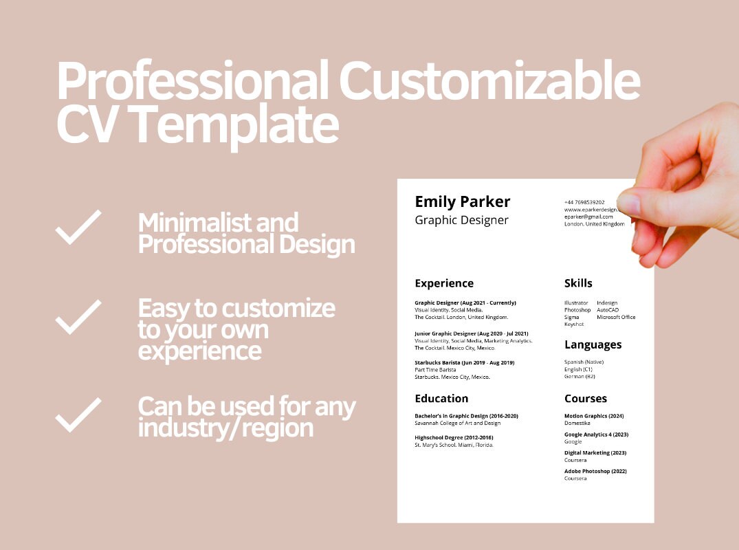 Minimalist Resume Template, Simple Modern Resume Template, Professional ...