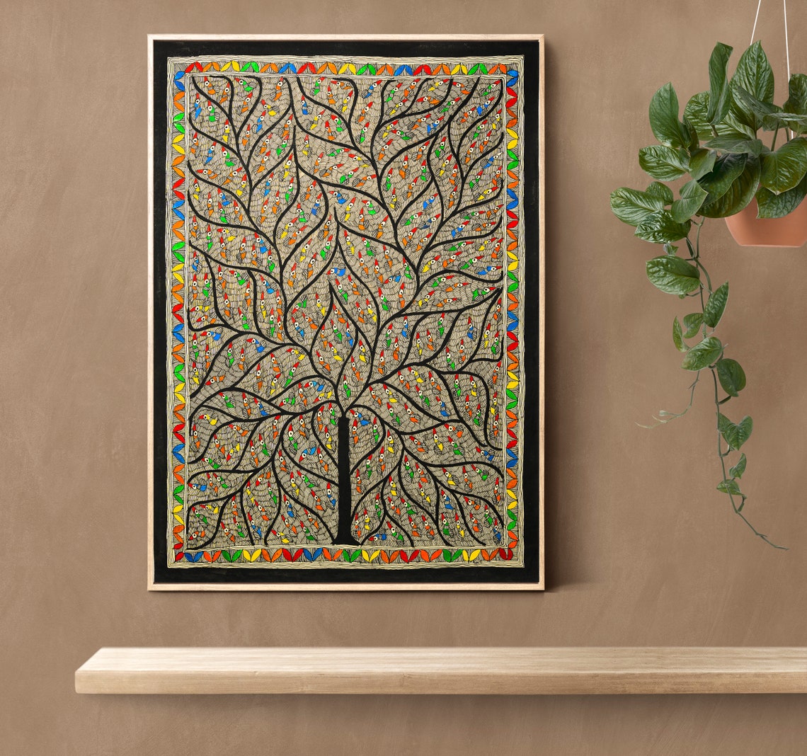 Handmade Tree of Life Madhubani Painting (unframed) - Etsy