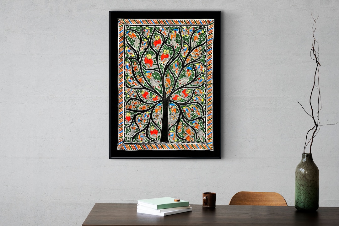 Tree of Life Madhubani Painting - Etsy