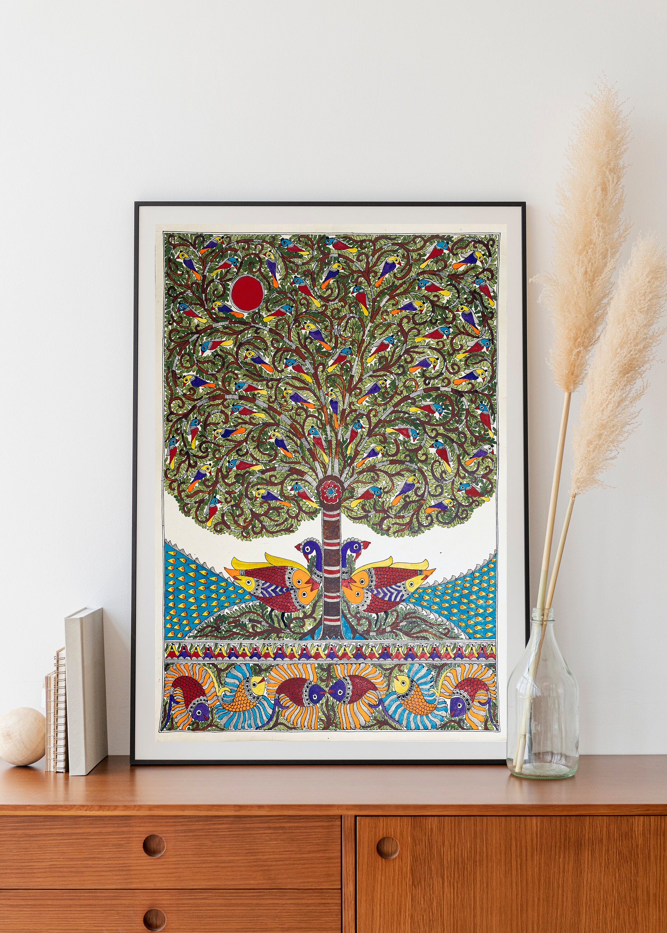 Handmade Colorful Madhubani Tree of Life (unframed) - Etsy
