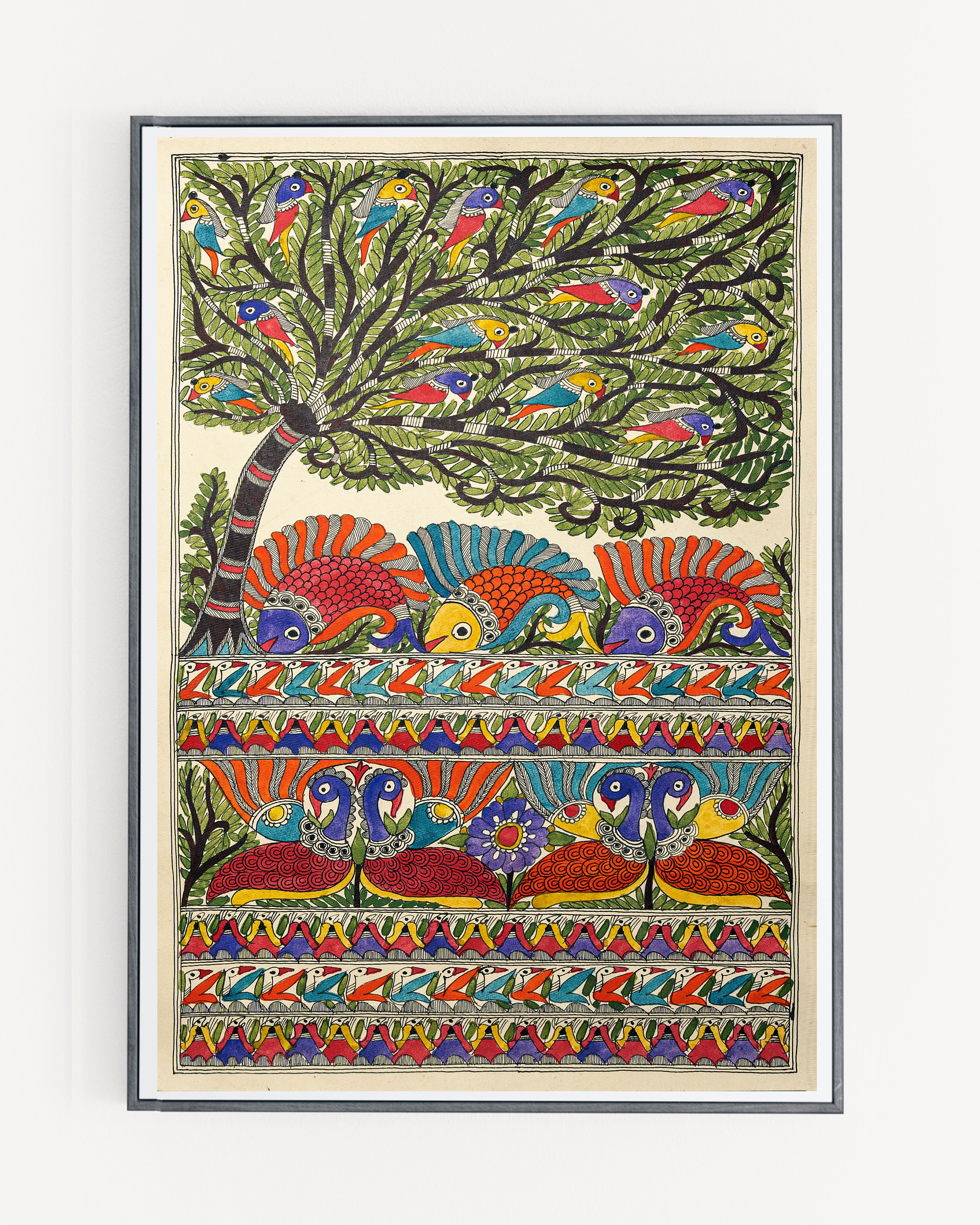 Handmade Madhubani Tree of Life UNFRAMED - Etsy