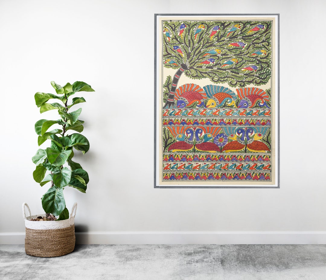 Handmade Madhubani Tree of Life (UNFRAMED) - Etsy