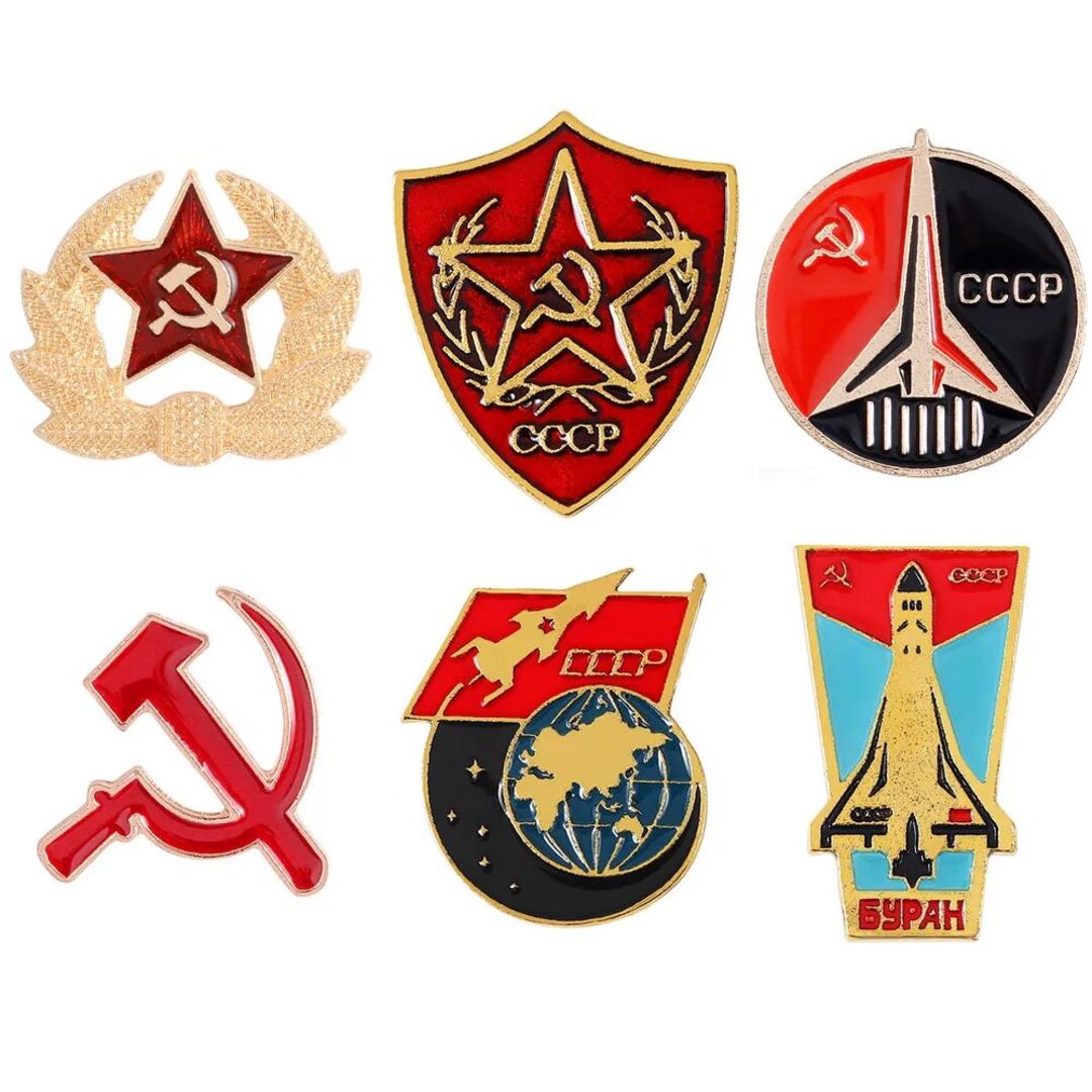 CCCP Rocket Pin Badge Soviet USSR Brooch Lapel Cosmonaut Space Red ...