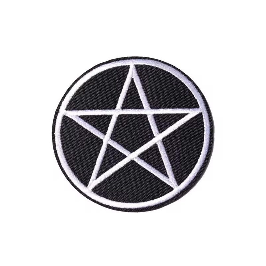 Pentacle Embroidered Patch Sew Iron on Badge Pentagram Pagan Star Wicca Gothic - Etsy