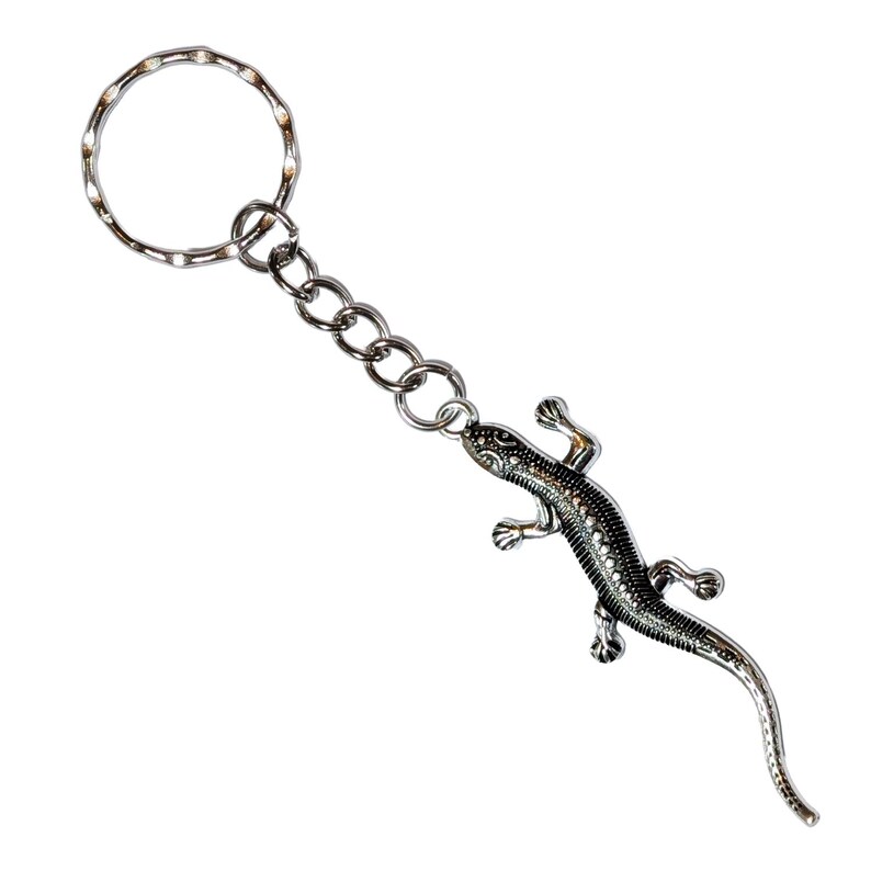 Lizard Gecko Keyring Animal Wildlife Keychain Snake Chameleon Silver ...