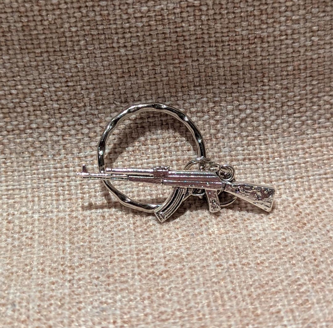 Machine Gun Keychain Replica AK47 Kalashnikov Assault Rifle Keyring COD ...