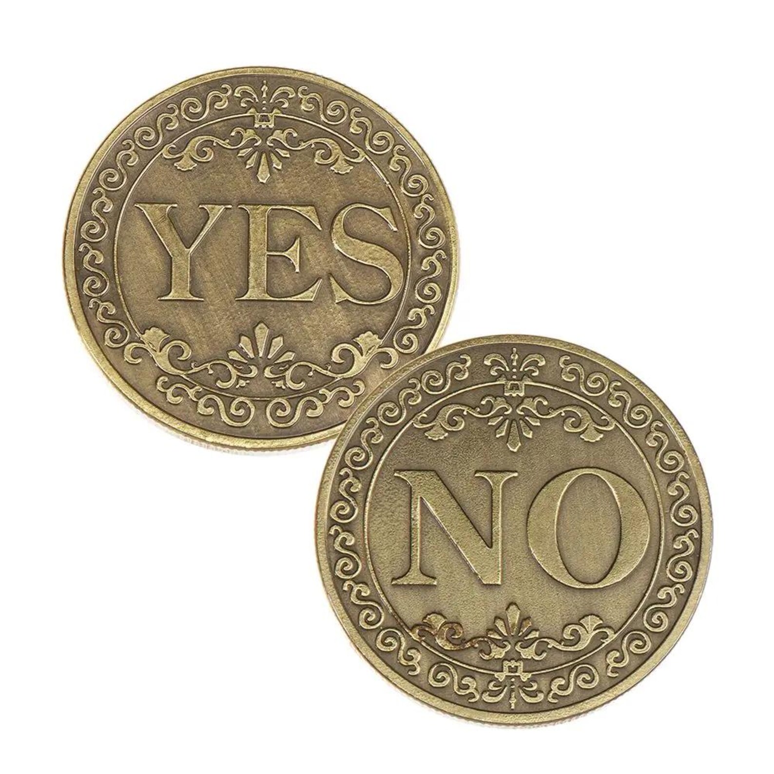 Yes No Coin Decision Maker Making Flip Metal Coin Gift Collectable ...