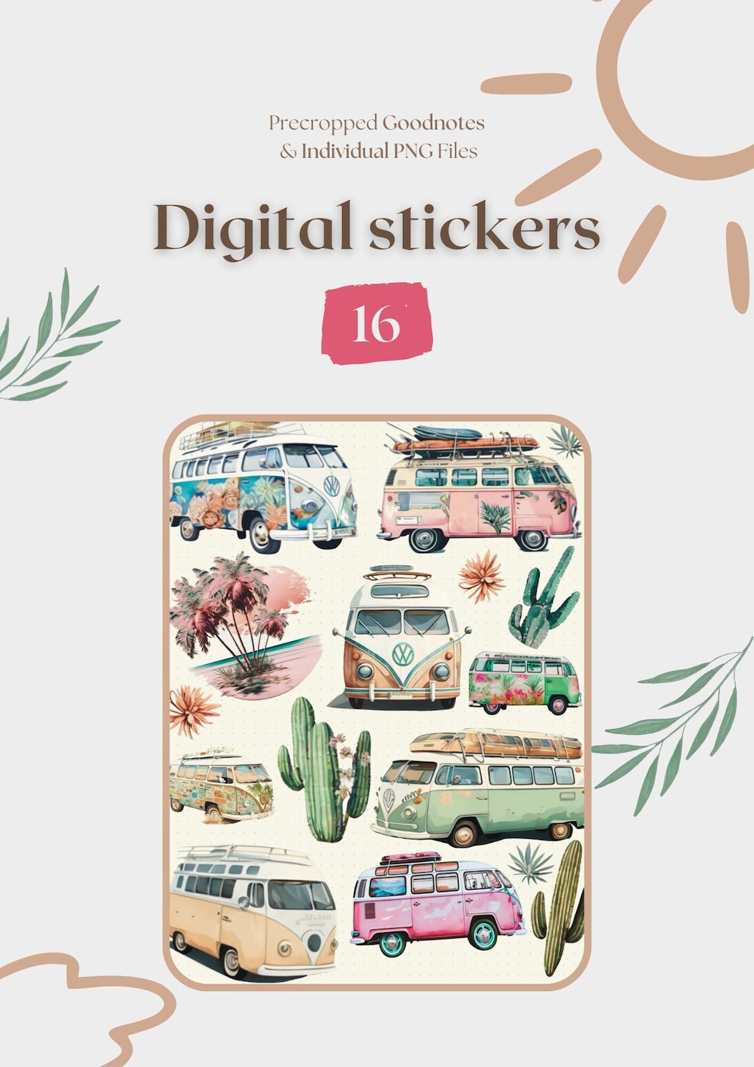 Goodnotes Stickers Pre-cropped | Digital Stickers | Travel Stickers ...