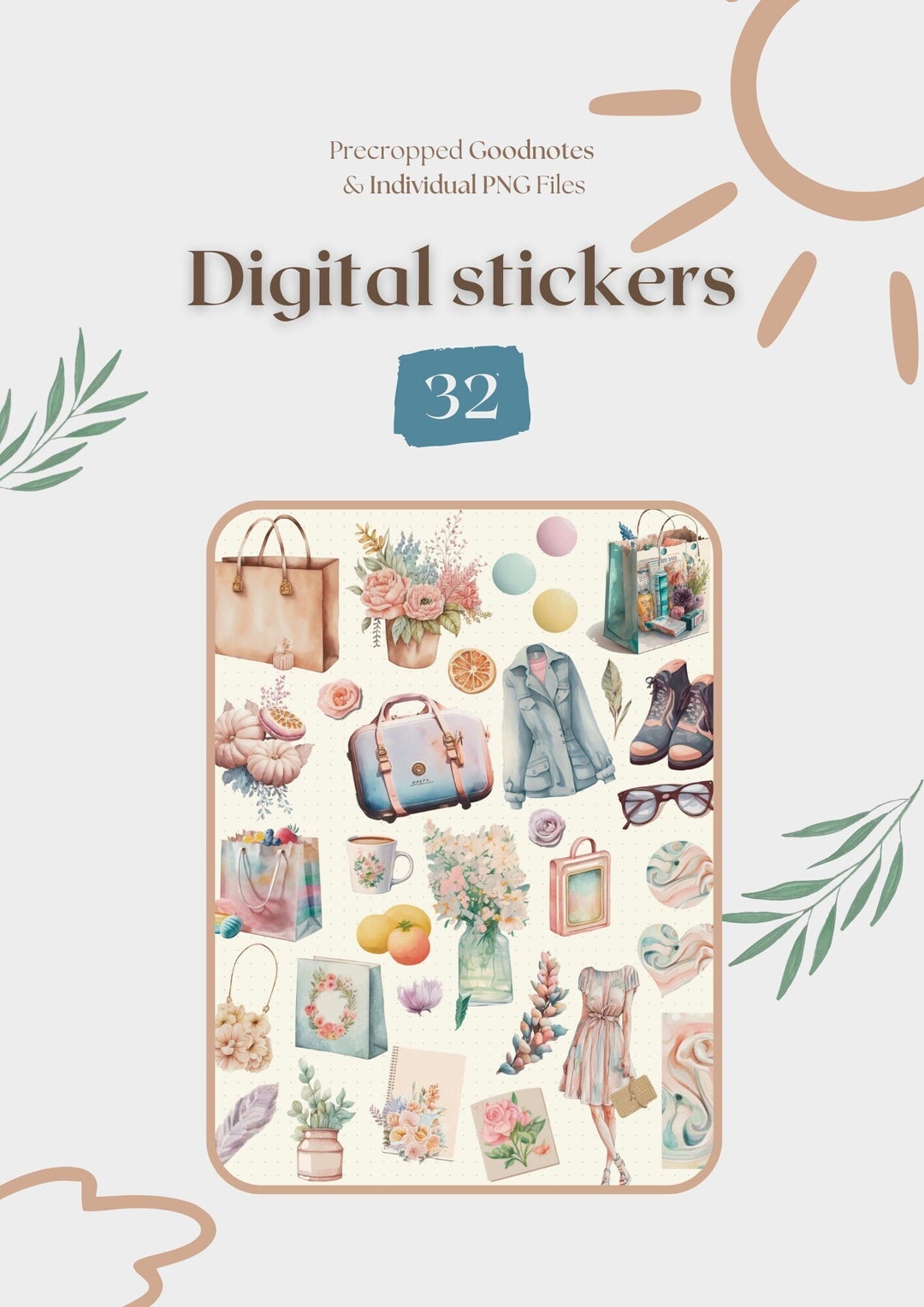 Goodnotes Stickers | Digital Stickers | Vacation Stickers | Planner ...