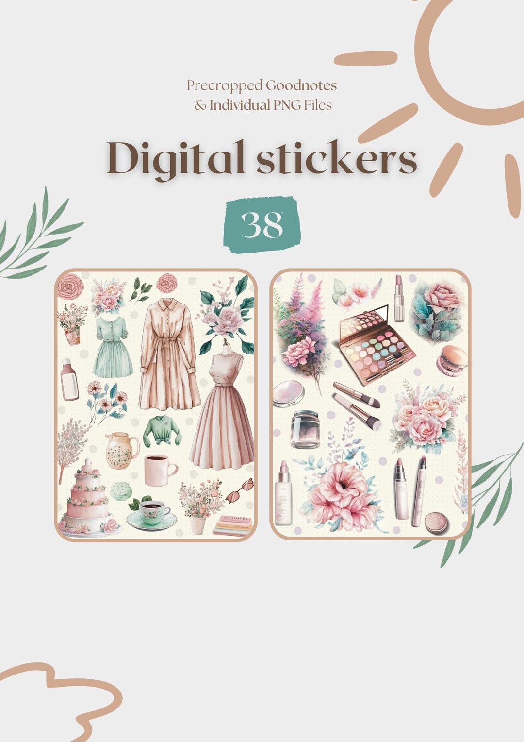 Digital Planner Stickers | Goodnotes Stickers Aesthetic Pink |that Girl ...