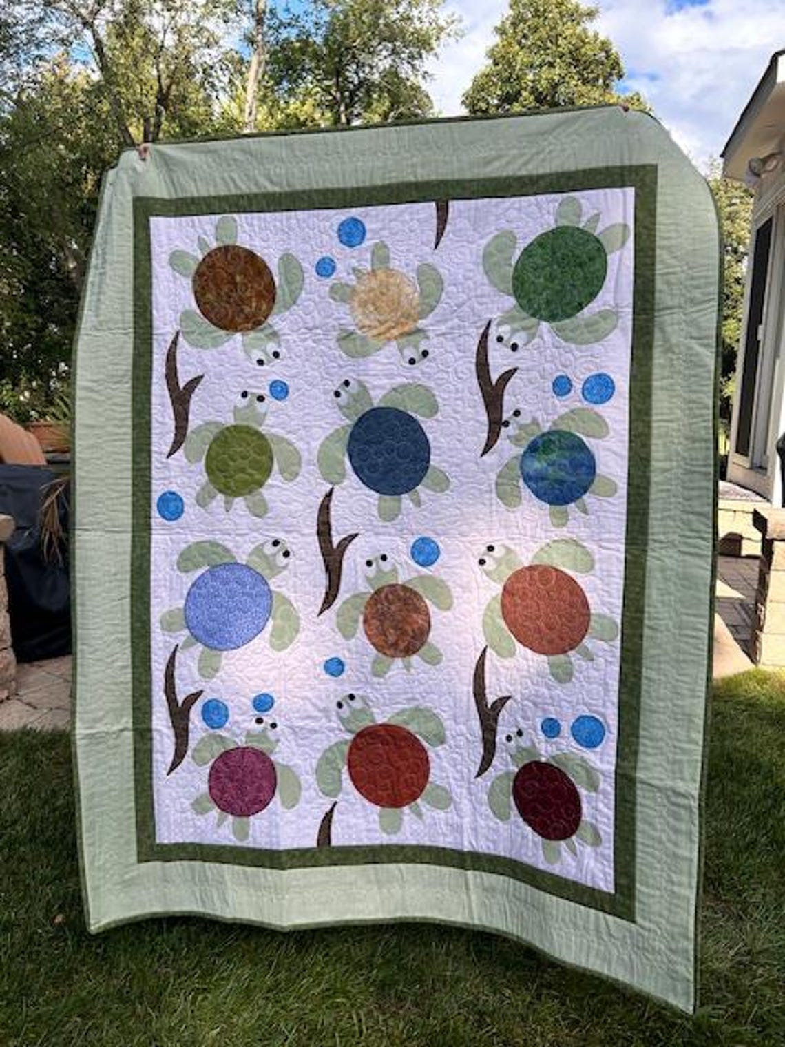 Sea Turtle Friends Baby Quilt, Baby Quilt, Boy Quilt, Girl Quilt, Crib ...