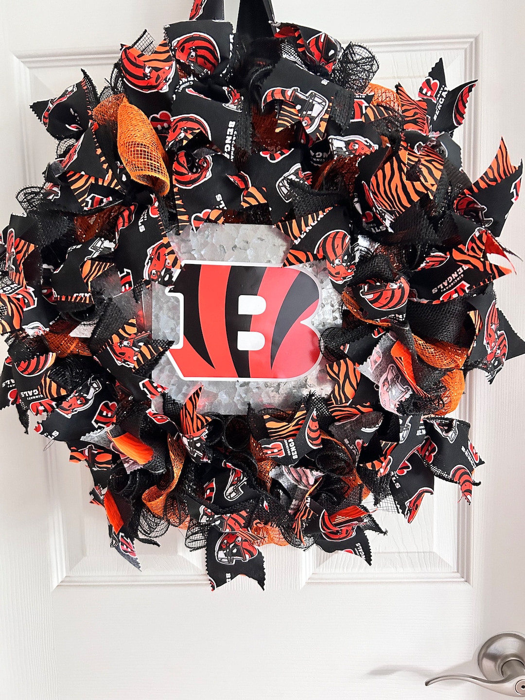 Bengals Wreath, Bengals Gift, Housewarming Gift, Cincinnati Bengals ...