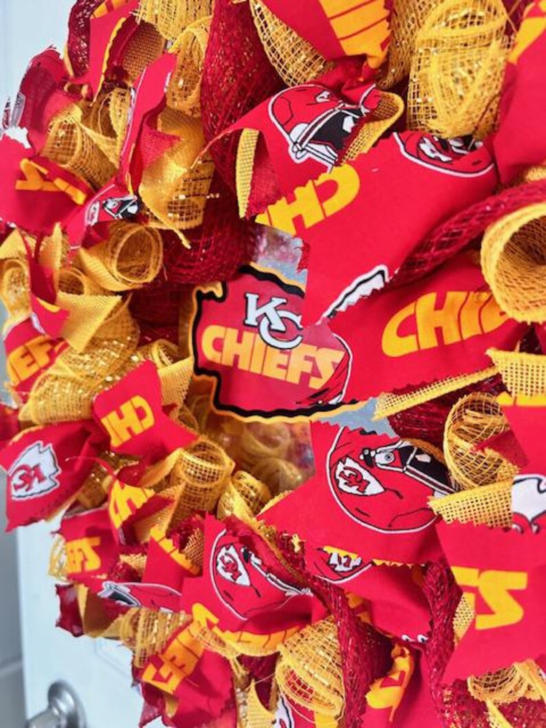Kansas City Chiefs Wreath, Kansas City Chiefs Door Decor, Kansas City ...