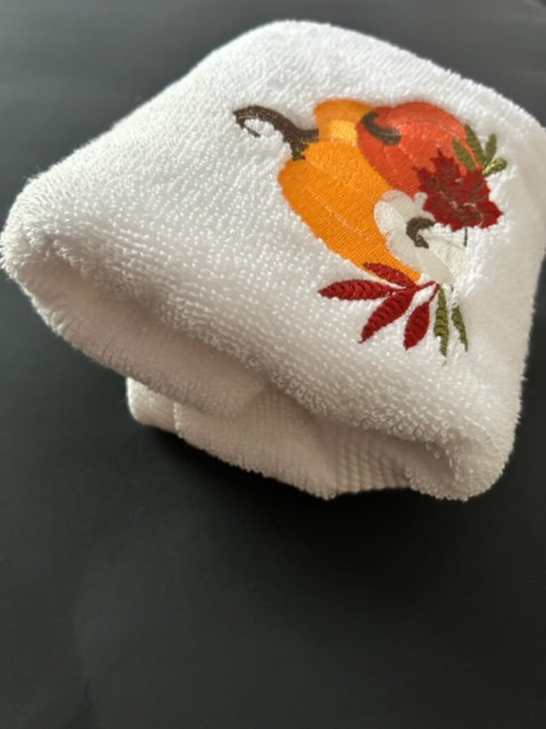 Fall Hand Towel Embroidered Hand Towel Autumn Hand Towel - Etsy