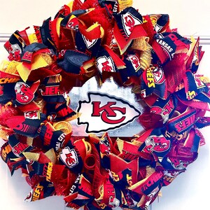 Kansas City Chiefs Wreath, Chiefs Door Wreath, KC Chiefs Gift, Super ...