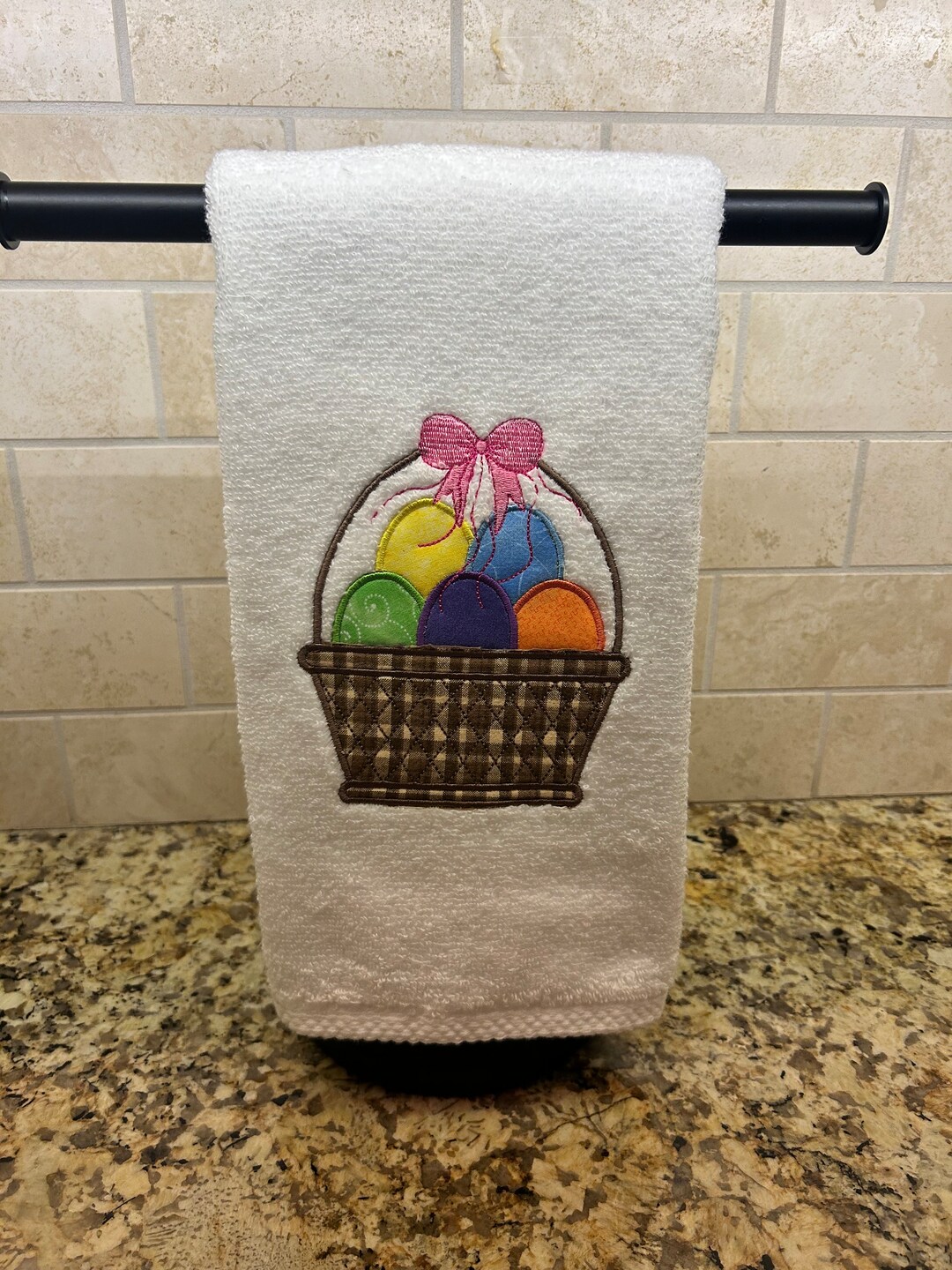 Easter Towel, Embroidered Hand Towel, Easter Hand Towel, Cute Easter ...