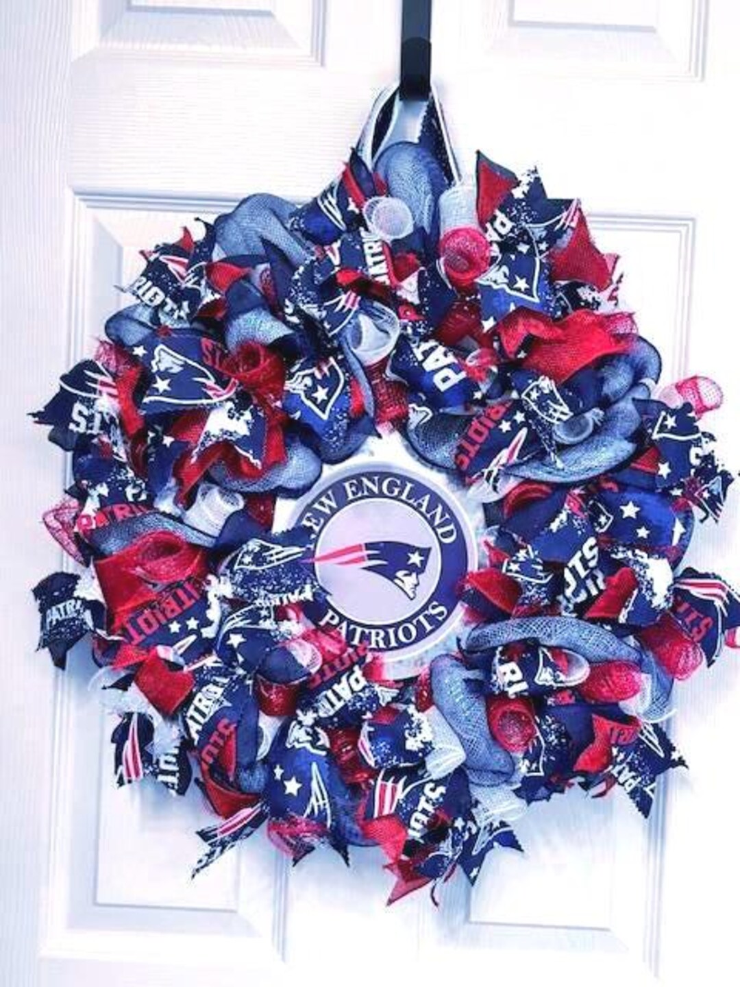 Patriots Wreath, Patriots Gift, Patriots Football Wreath, New England ...