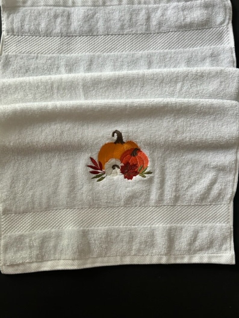 Fall Hand Towel Embroidered Hand Towel Autumn Hand Towel - Etsy