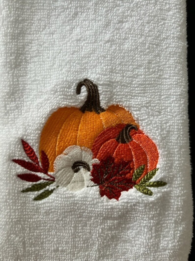 Fall Hand Towel Embroidered Hand Towel Autumn Hand Towel - Etsy