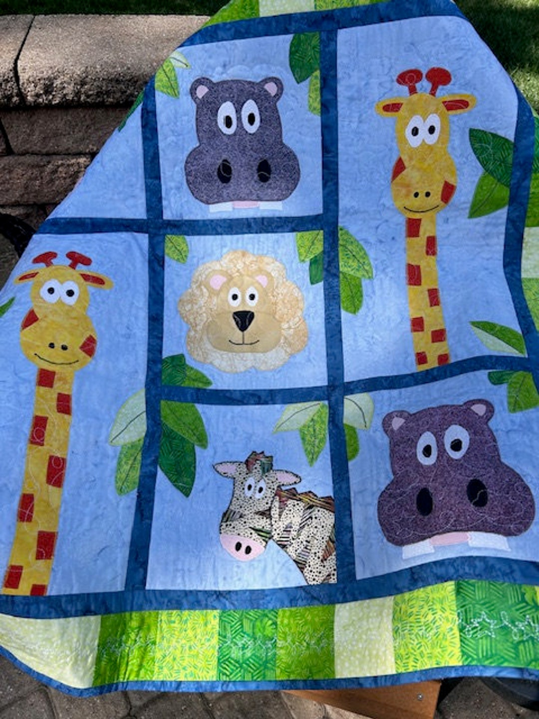 Baby Gift, Baby Quilt, Zoo Animals Baby Quilt, Baby Shower, Handmade ...