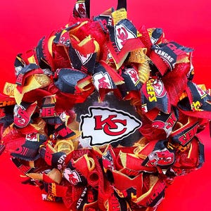 Kansas City Chiefs Wreath, Chiefs Door Wreath, KC Chiefs Gift, Super ...