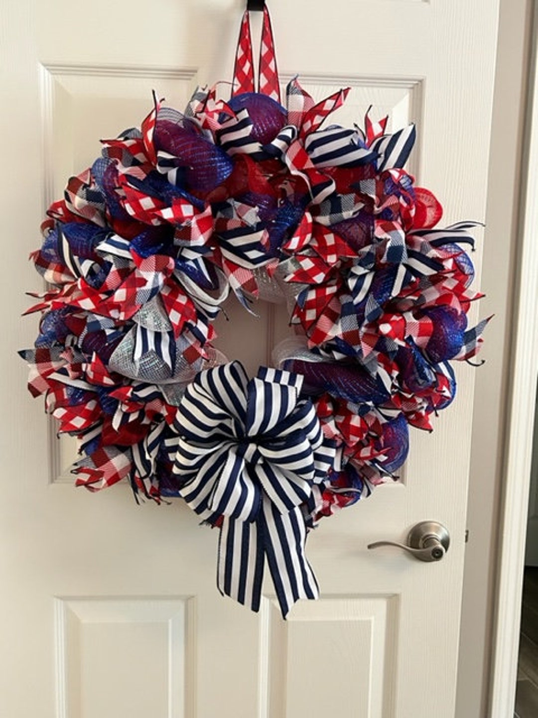 Labor Day Wreath, Patriotic Wreath, Front Porch Wreath, Door Hanger ...