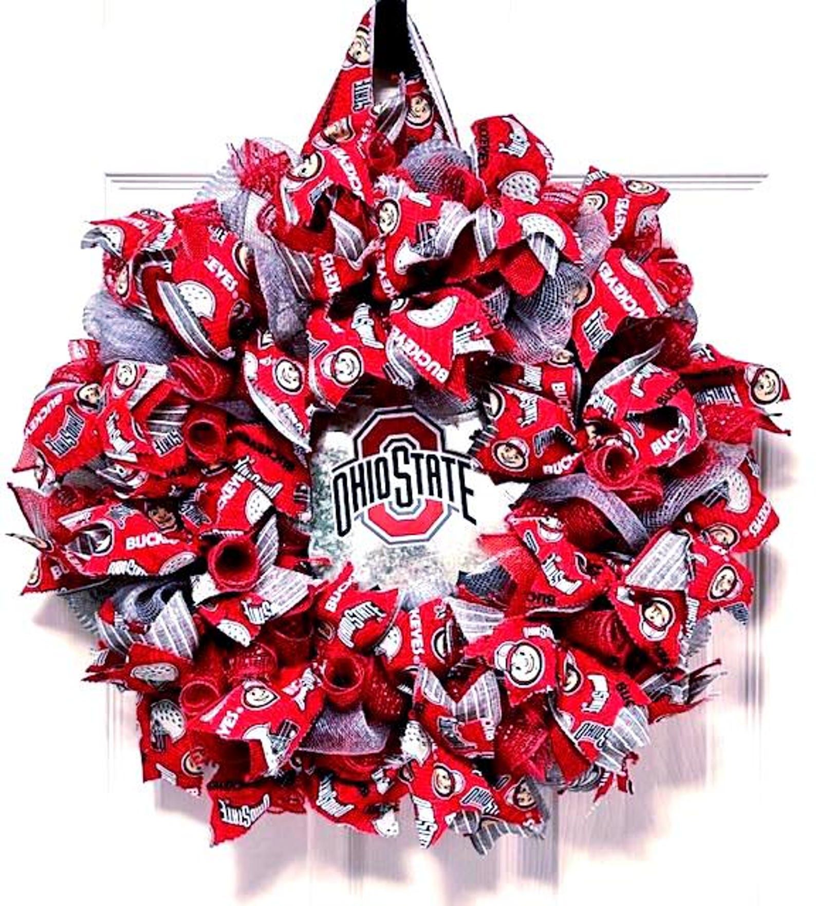 Ohio State Univ Wreath, OSU Door Wreath, Ohio State University Gift ...