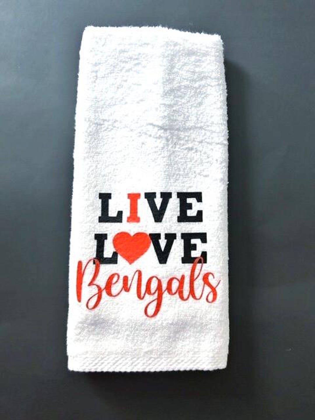 Bengals Hand Towel, Fathers Day Gift, Cincinnati Bengals Gift, White ...