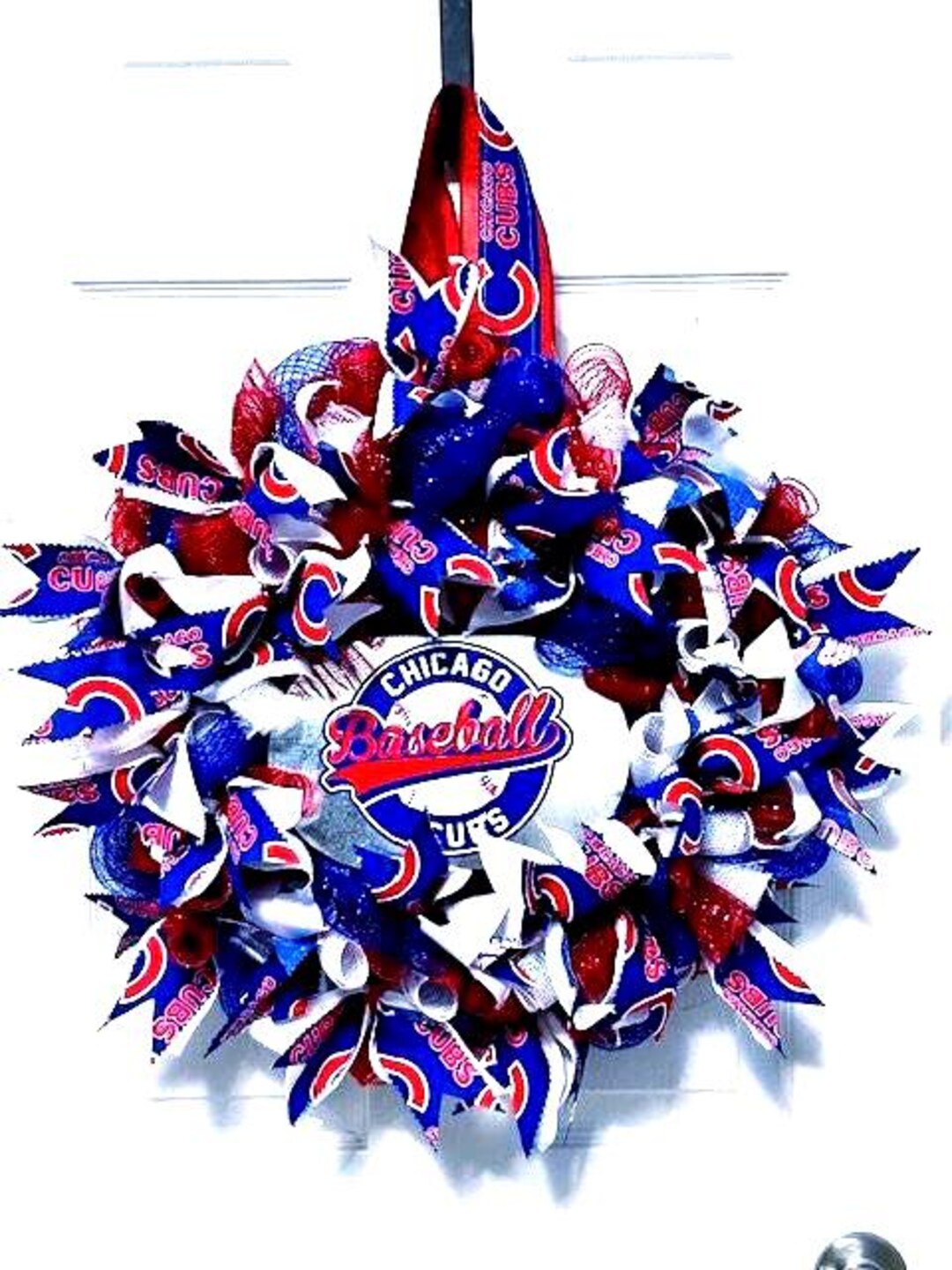 Chicago Cubs Wreath, Chicago Cubs Decor, Front Porch Wreath, Cubs ...