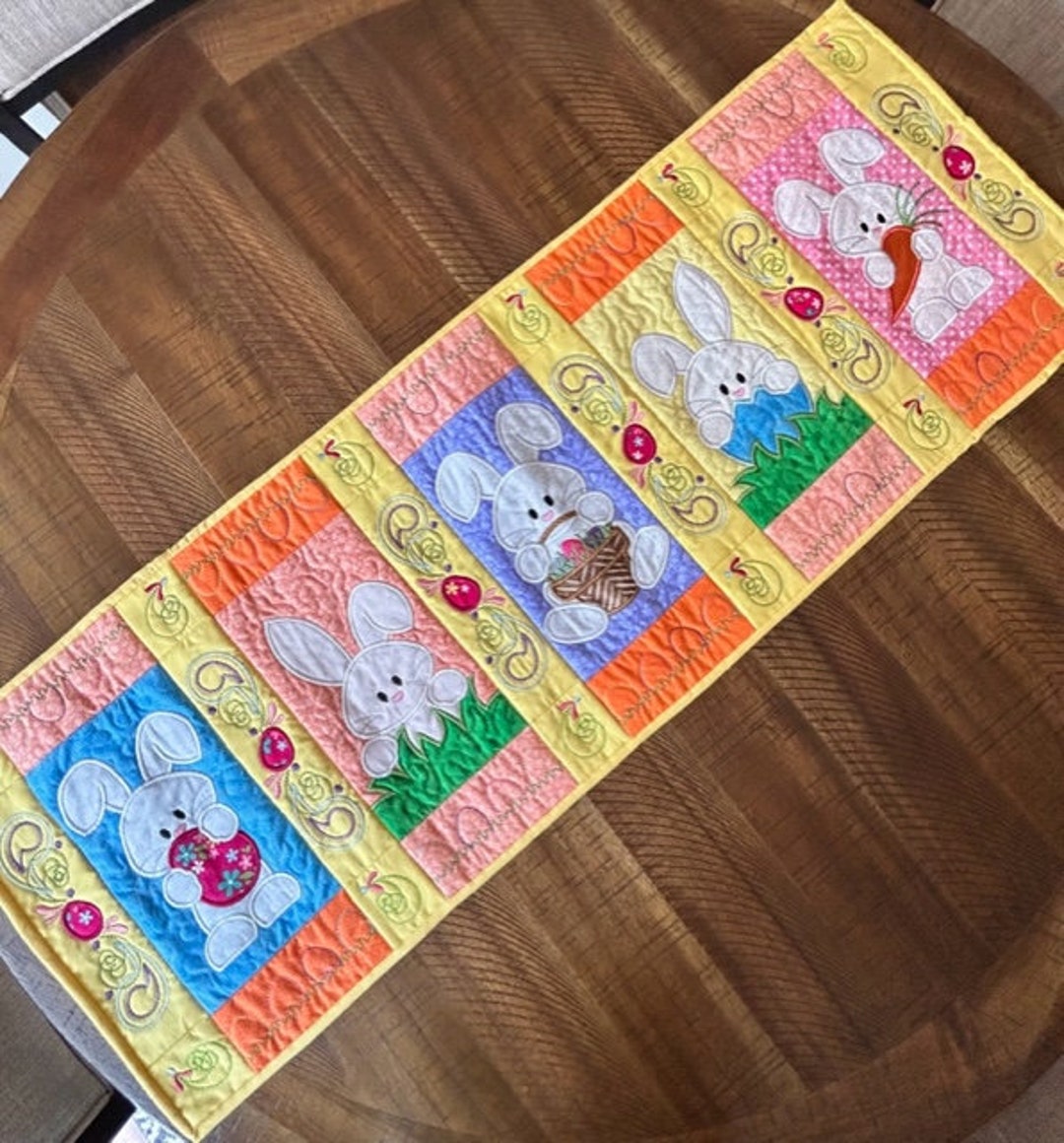 Easter Bunny Table Runner, Easter Table Runner, Easter Decor, Easter ...