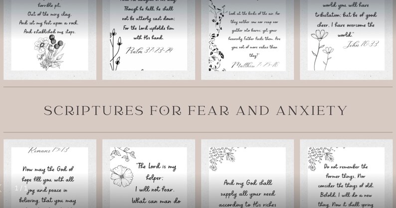Printable Scripture Cards to Help Get Through Fear and Anxiety. 2x3.5 ...
