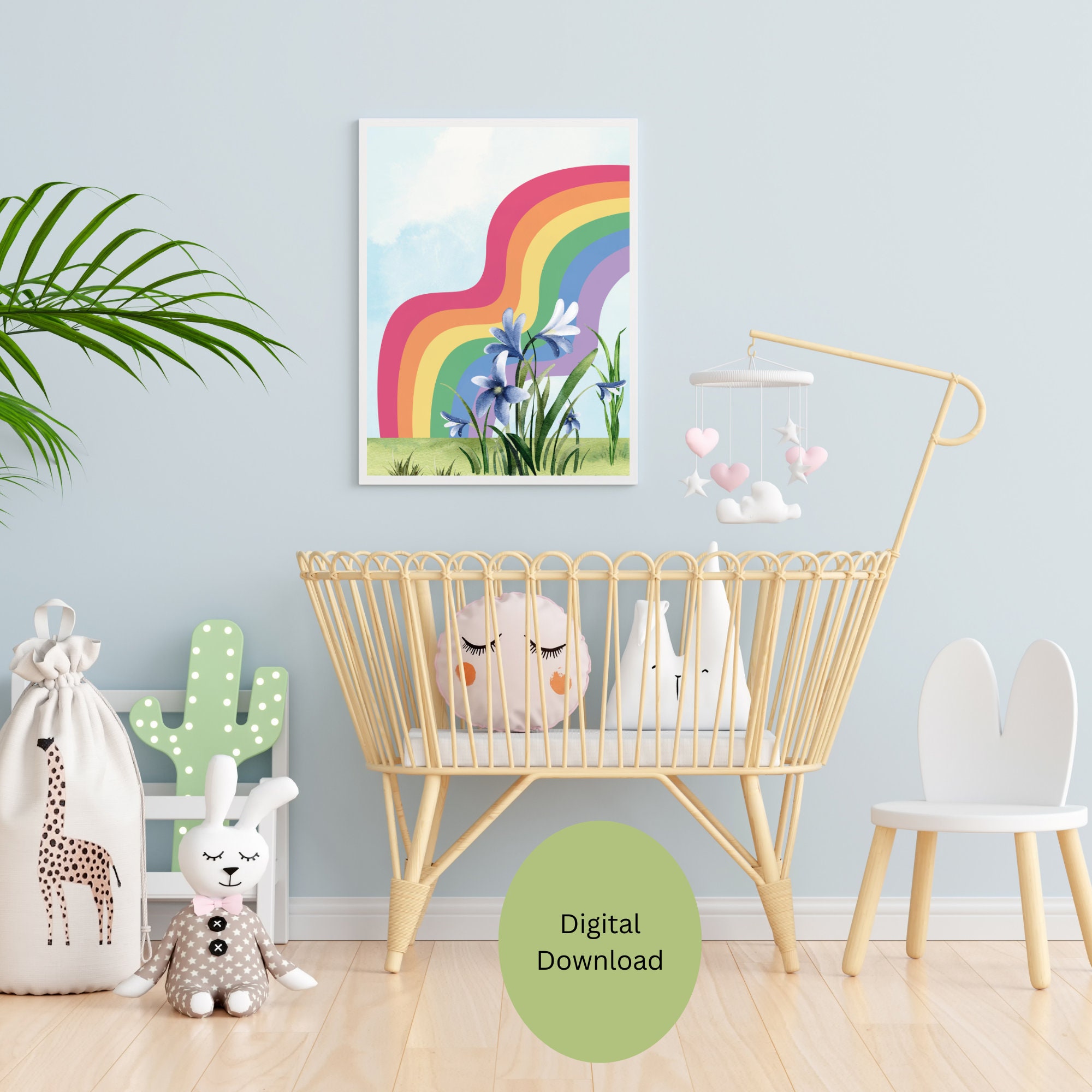 Printable Rainbow Wall Art for Nursery Room,baby Room Poster for Boy or ...
